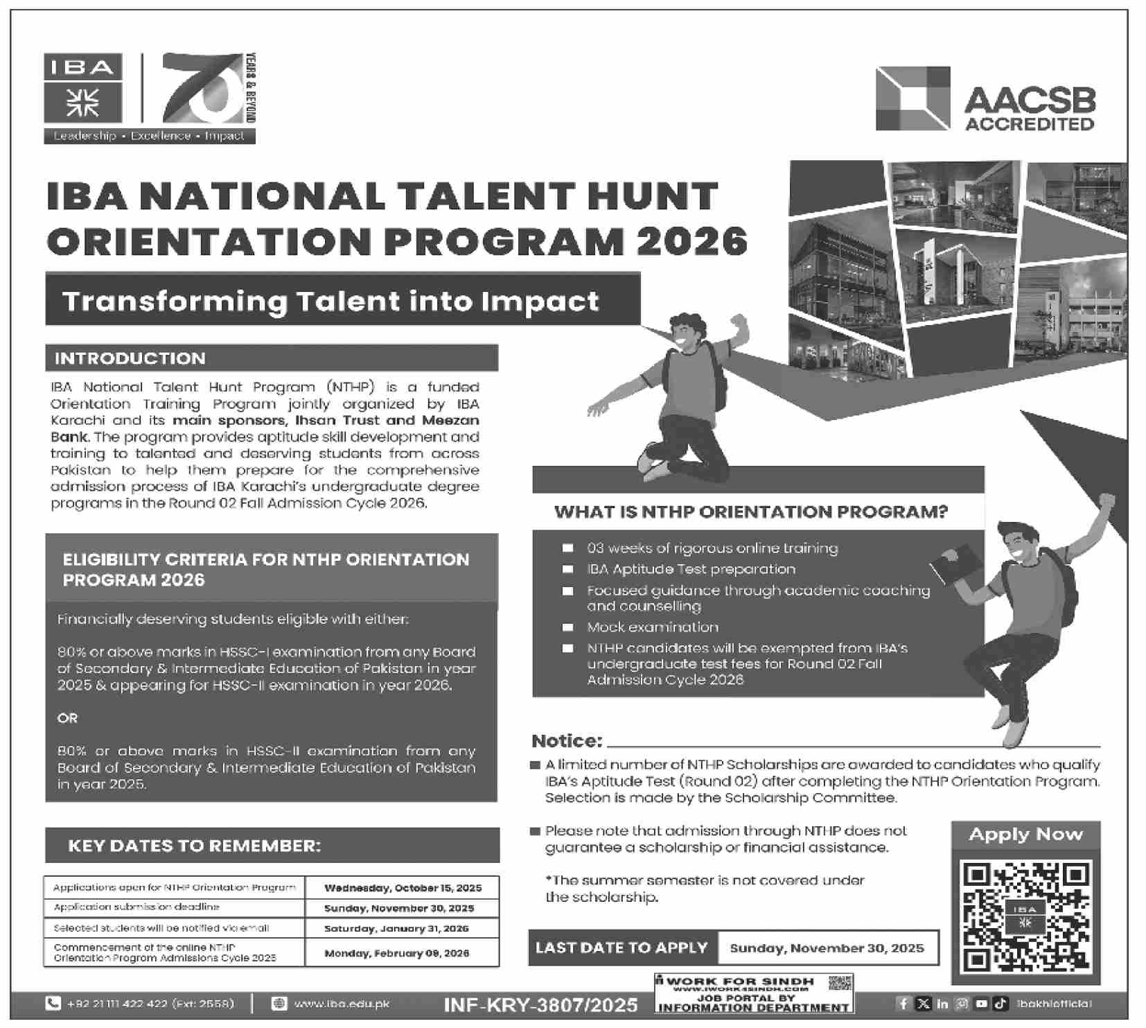 IBA Karachi Admissions 2026 Open – National Talent Hunt Program | Apply ...