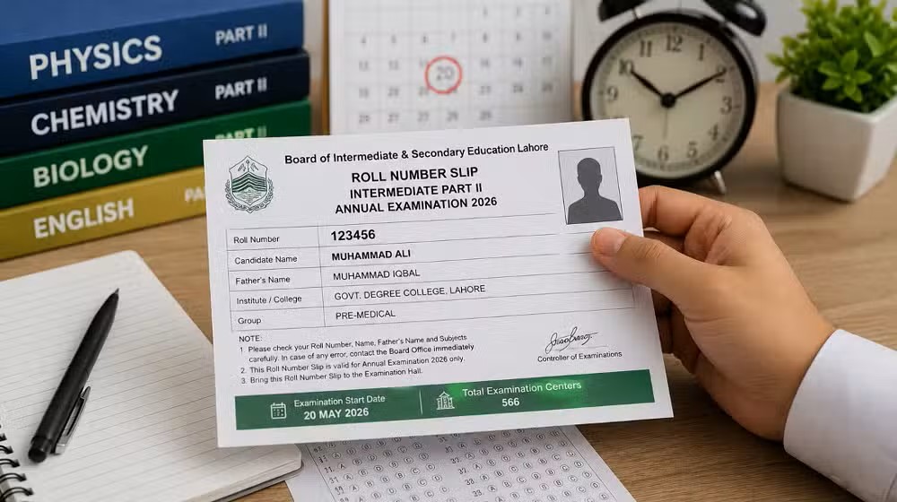 BISE Lahore Issues Inter Roll Number Slips 2026 – Download Online Now